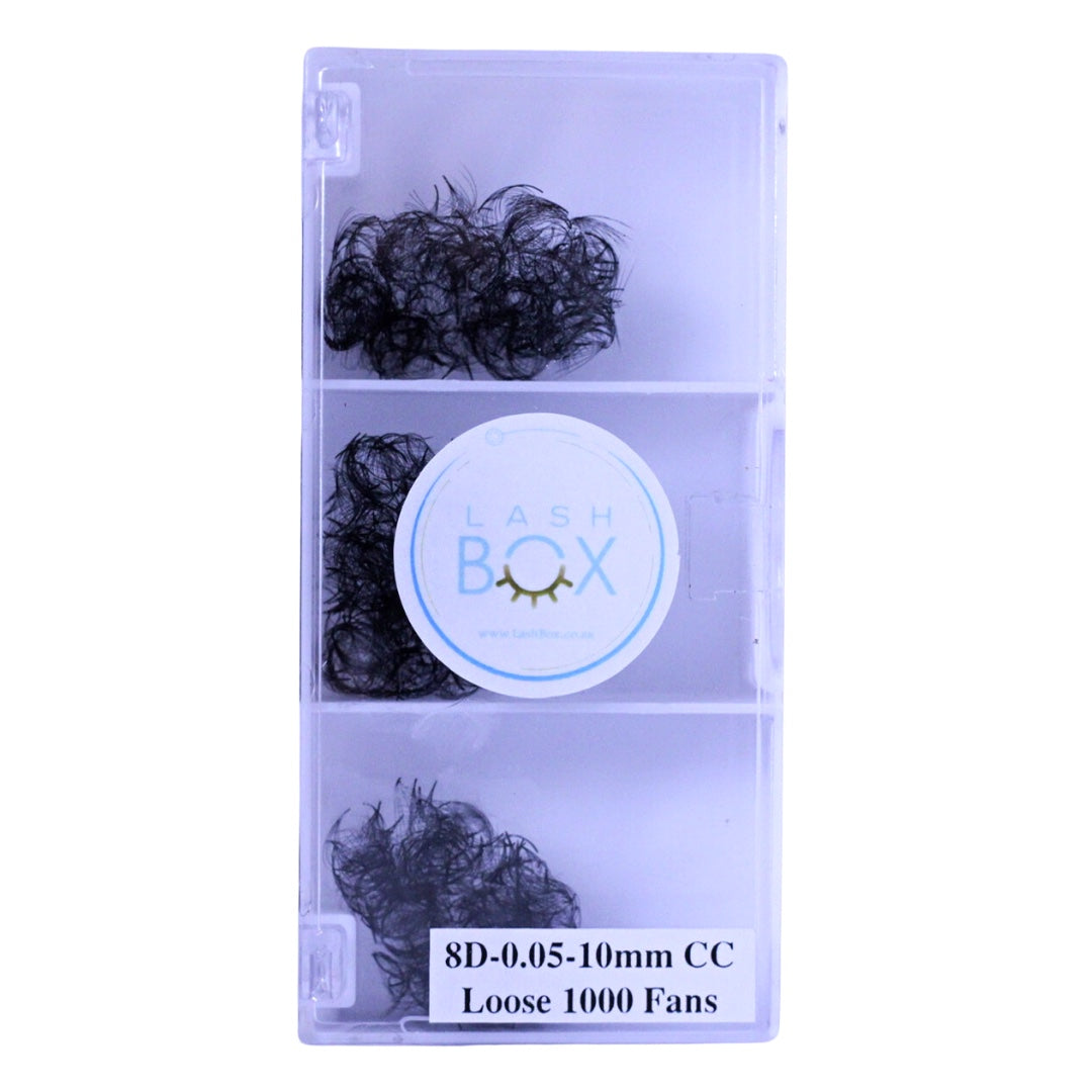 PRO-MADE 8D FANS-CC/C CURL 0.05 LOOSE 500-1000 Fans | Lash Box Pty Ltd